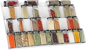 Amazon.com: Adjustable Spice Rack, 4 Tier Expandable Plastic Tray ...