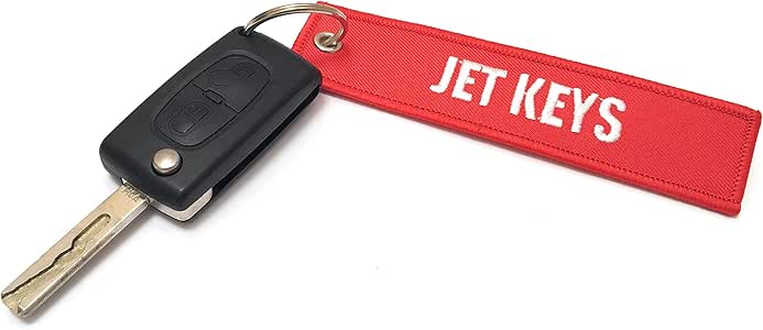Amazon.com: Jet Keys/Insert Before Flight Key chain | Luggage Tag | Red ...