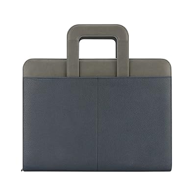 Buy NuVision Binder Zip Briefcase Padfolio, Elegant Navy Blue & Grey ...