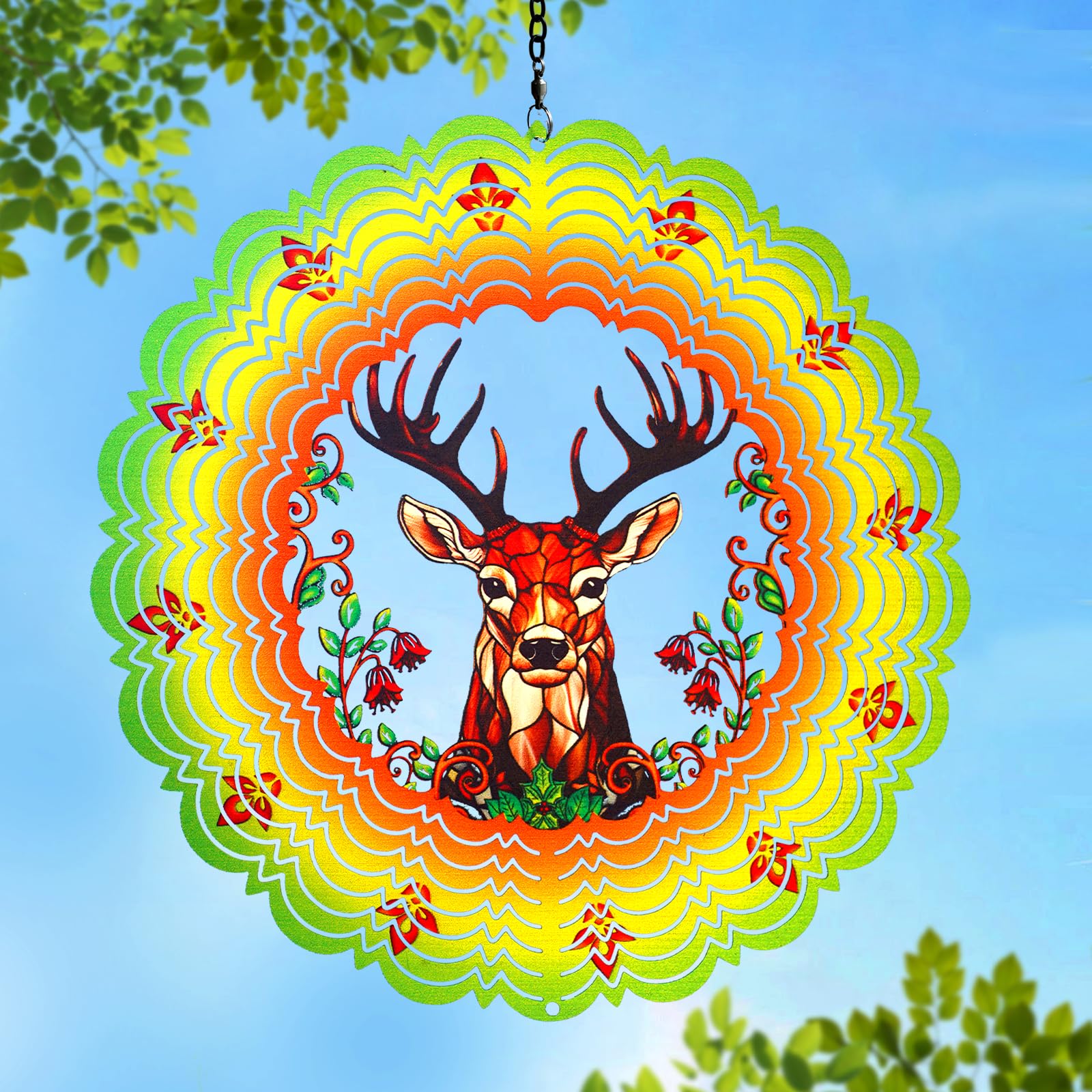 Elk Wind Spinner 12 inch 3D Stainless Steel Worth Gifts for Men Women ...