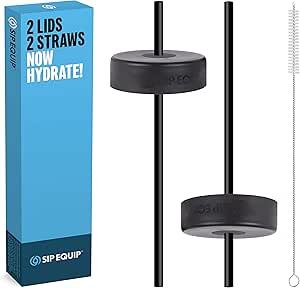 Amazon.com: Sip Equip Wide Mouth Straw Lids (2 Pack), Compatible with ...
