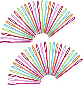 Amazon.com: 50 PCS Colorful Large Eye Plastic Sewing Needles, 2.75 Inch ...