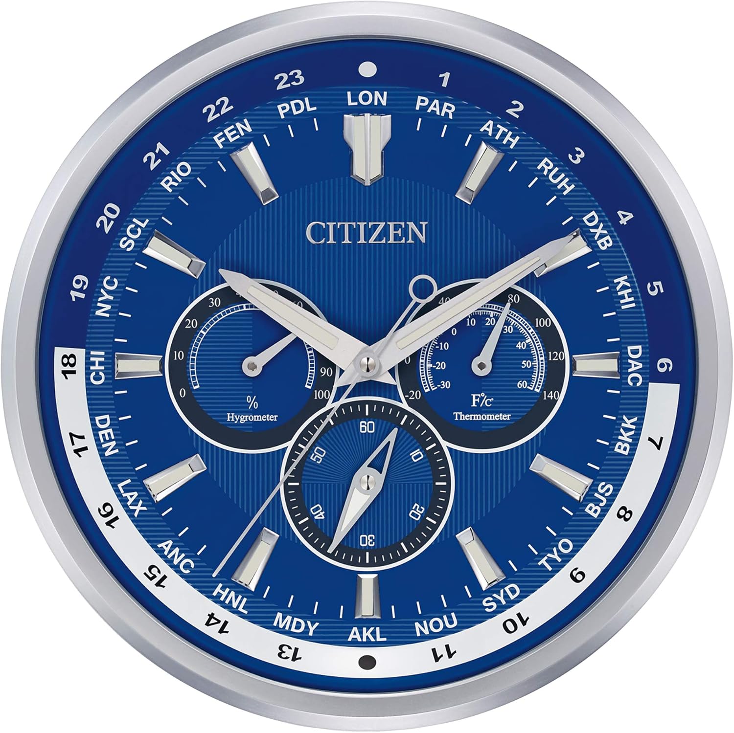 Citizen Clocks Citizen CC2061 Gallery Wall Clock, Silver-Tone: Amazon ...