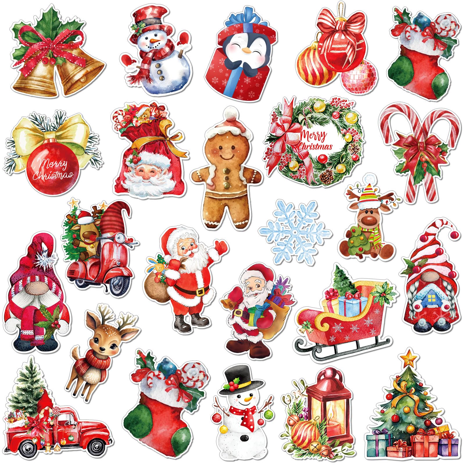24 Pieces Christmas Refrigerator Magnets Christmas Santa Claus Gnome ...