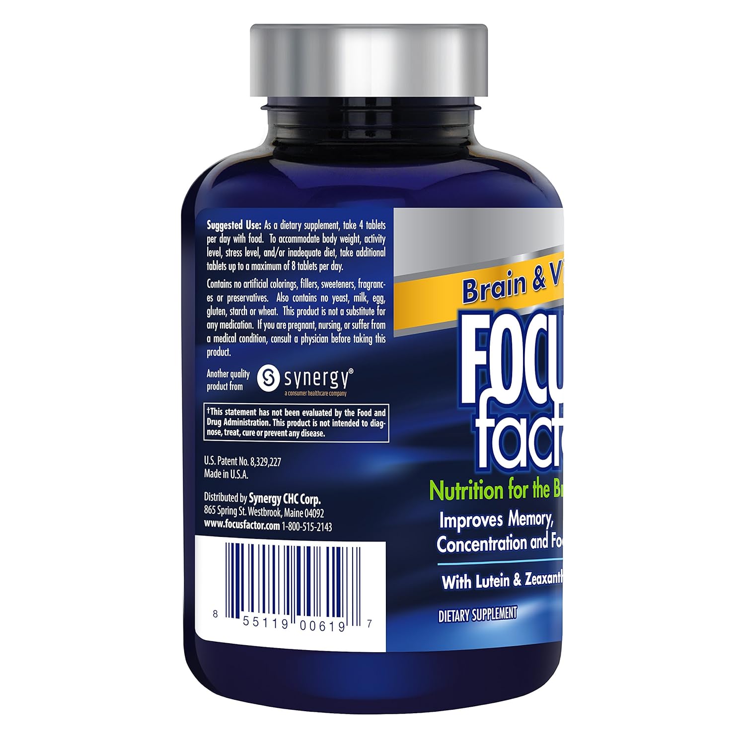 Focus Factor Brain & Vision - Eye Vitamin & Mineral Supplement w/Lutein ...