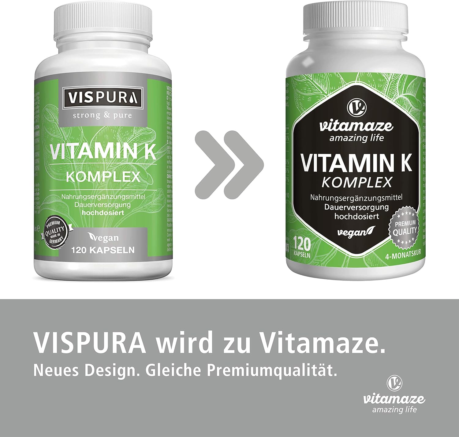 Vitamin K Complex, K1 1.000 mcg + K2 Menaquinone High Strength & Vegan ...