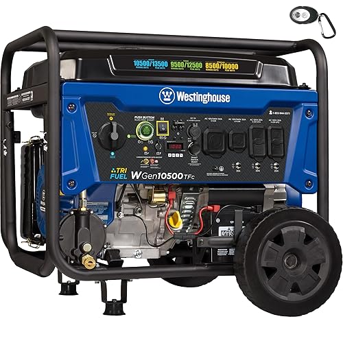 Westinghouse 13500 Peak Watt Tri-Fuel Home Backup Portable Generator ...