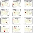 Amazon.com: Generic United States Map | Laminated Flash Cards | 50 ...