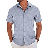 Amazon.com: COOFANDY Men's Long Sleeve Button Down Shirts Casual Cotton Linen Shirts Summer ...