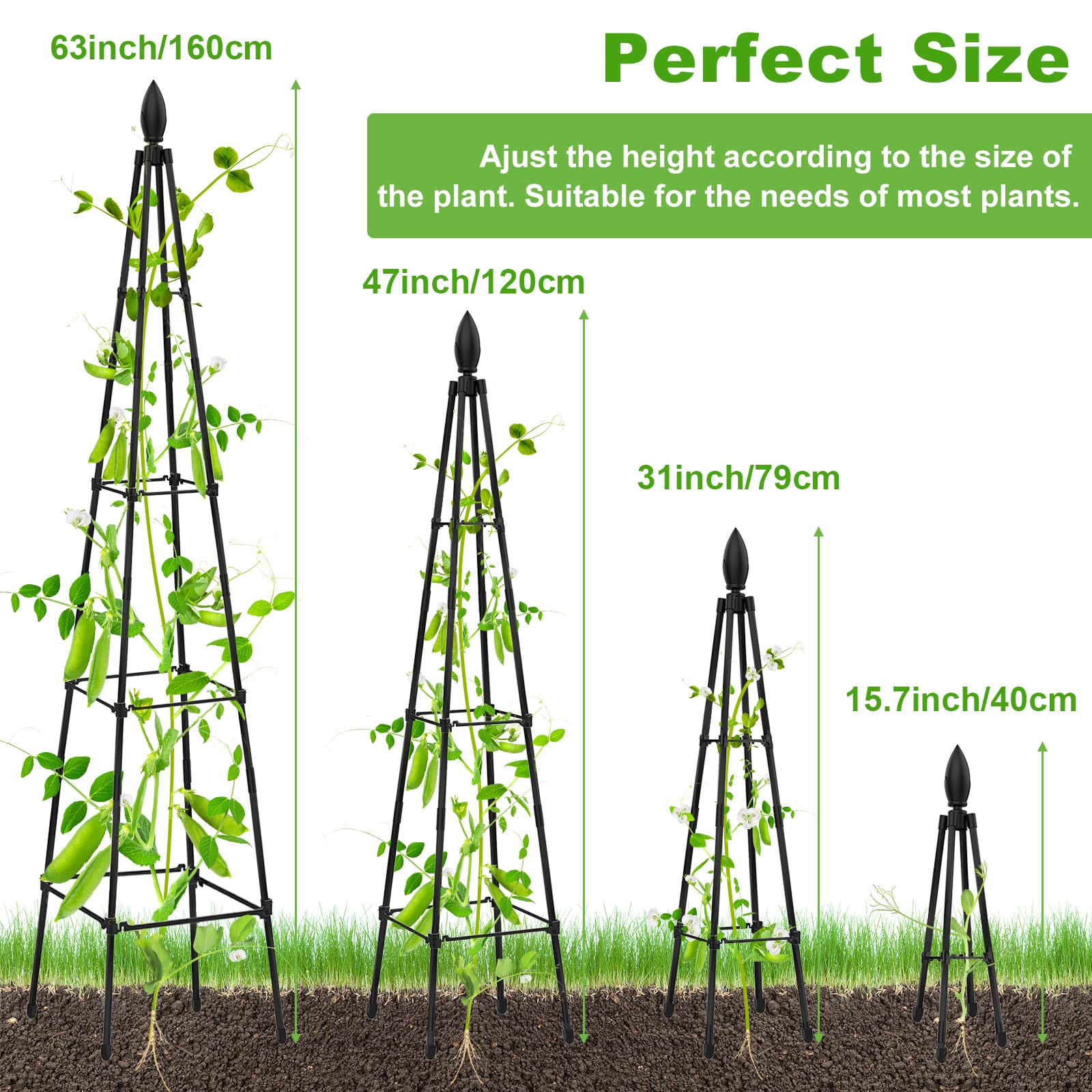 Mua deaunbr Trellis, 2 Pack Metal & Plastic Garden Obelisk Trellises ...