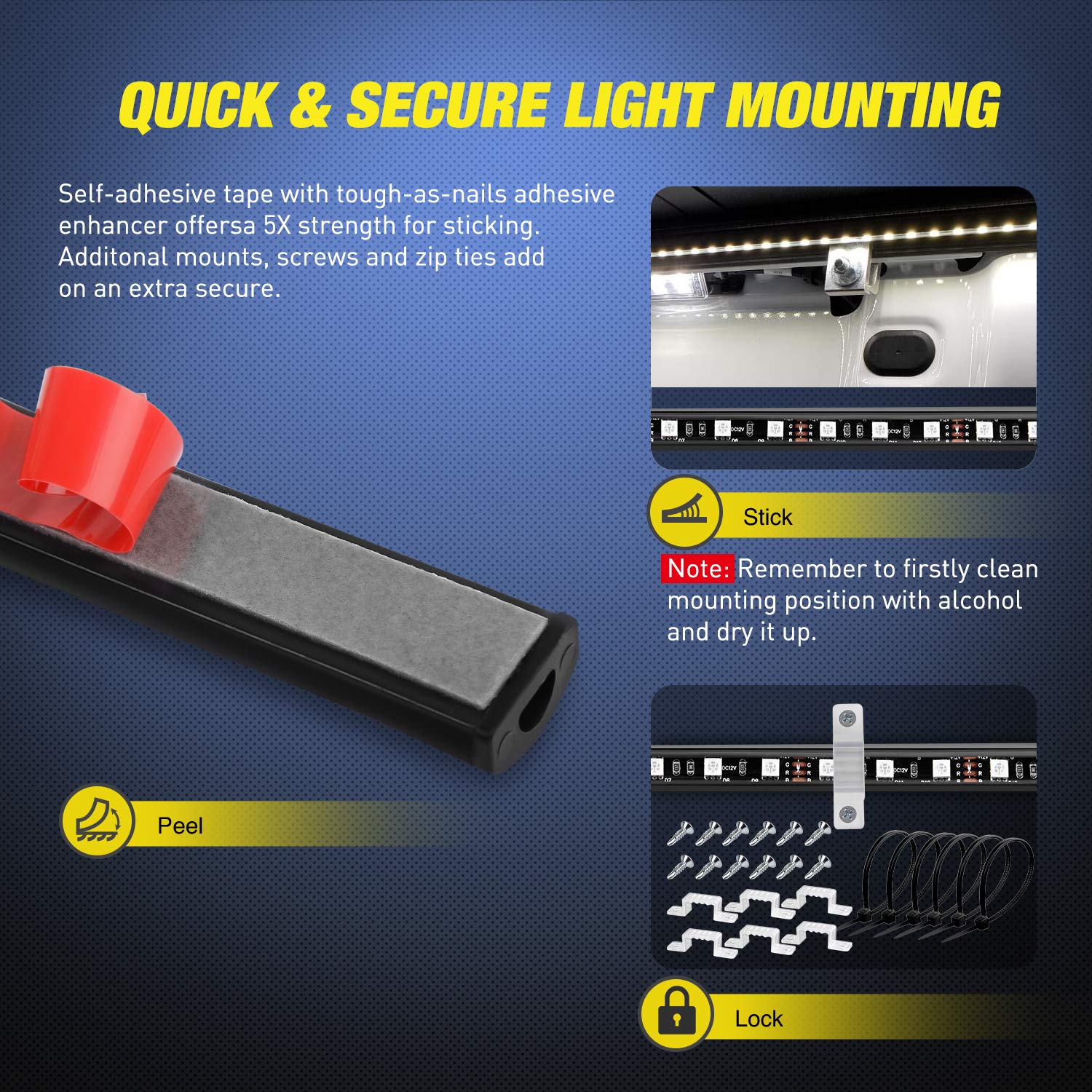 Mua Nilight - TL-31 2PCS 60Inch RGB Truck Bed Light Strip Kit 180 LED ...