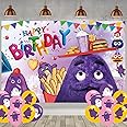 Amazon.com: 𝓖𝓻𝓲𝓶𝓪𝓬𝓮 Birthday Party Supplies, Happy Birthday Backdrop,18 ...