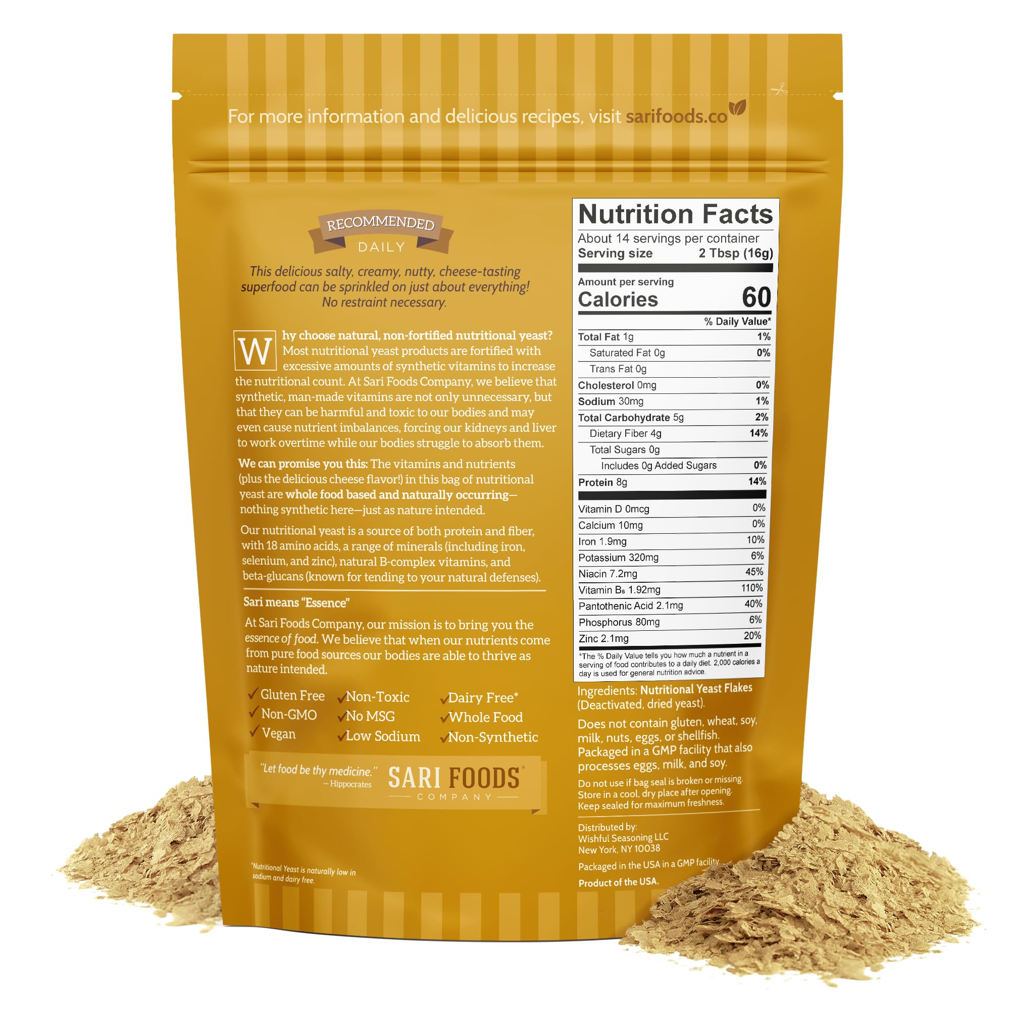 Mua Sari Foods Non-Fortified Nutritional Yeast Flakes - 24oz or 8oz ...