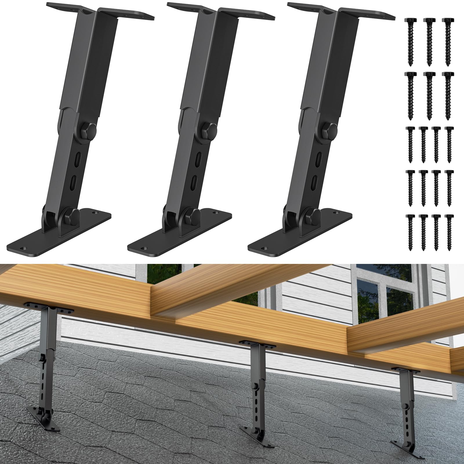 Heavy Duty Roof Riser Brackets Kit, TROPTOLKY Adjustable Height Angle ...