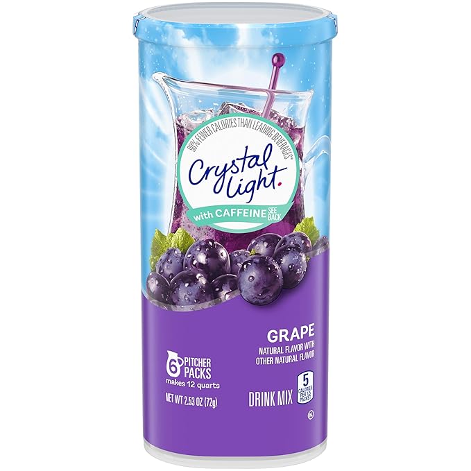 Amazon.com : Crystal Light Grape Energy Drink Mix with Caffeine (72 ...