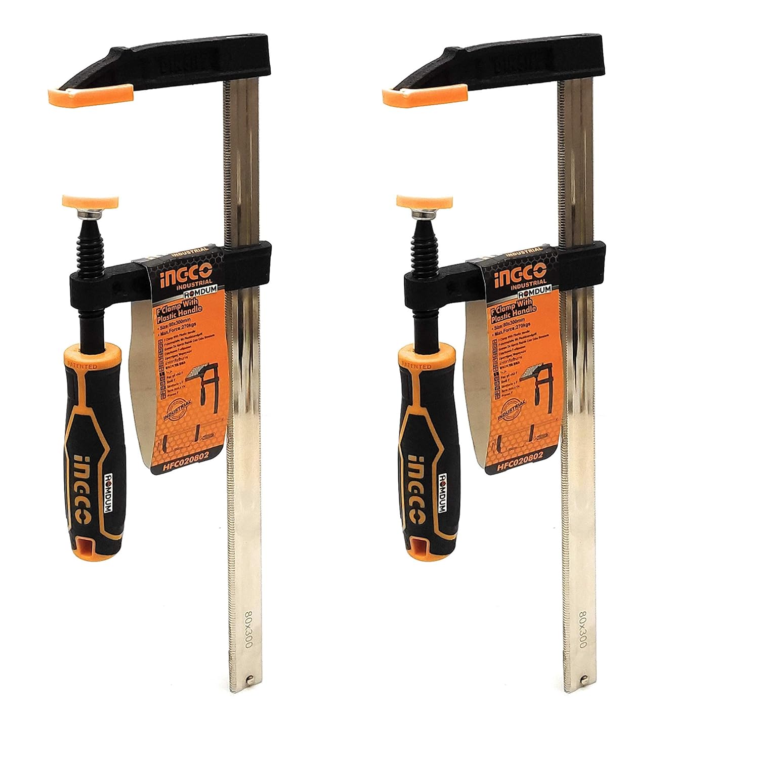 Homdum 6 inch Steel f clamp ingco 150 mm x 50 F Clamp with Rubberized ...