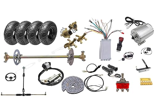 YC Yier 29" Go Kart Rear Axle Kit +Front End Steering Shaft Assembly+ ...