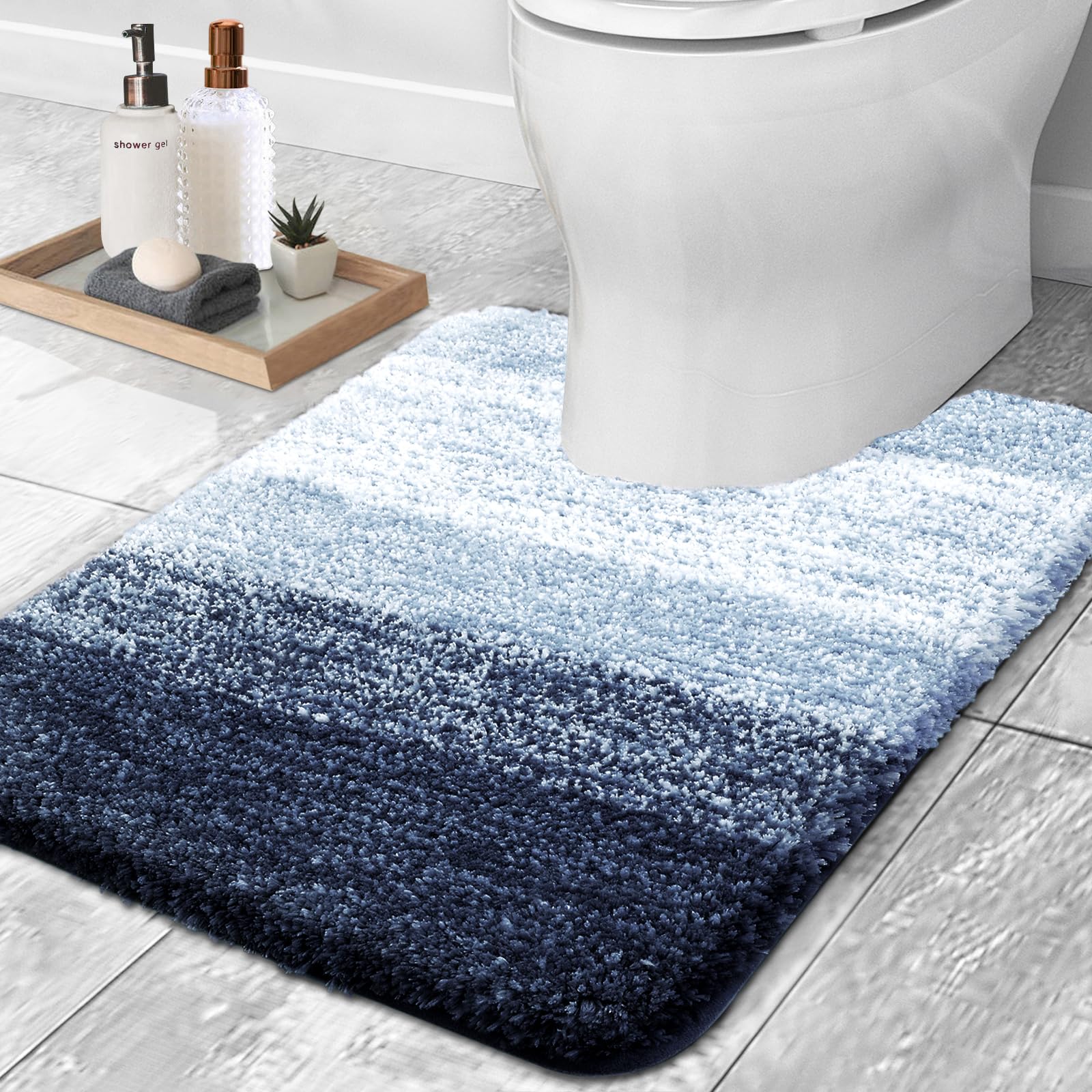OLANLY Luxury Toilet Rugs U-Shaped 24x20, Extra Soft and Absorbent ...