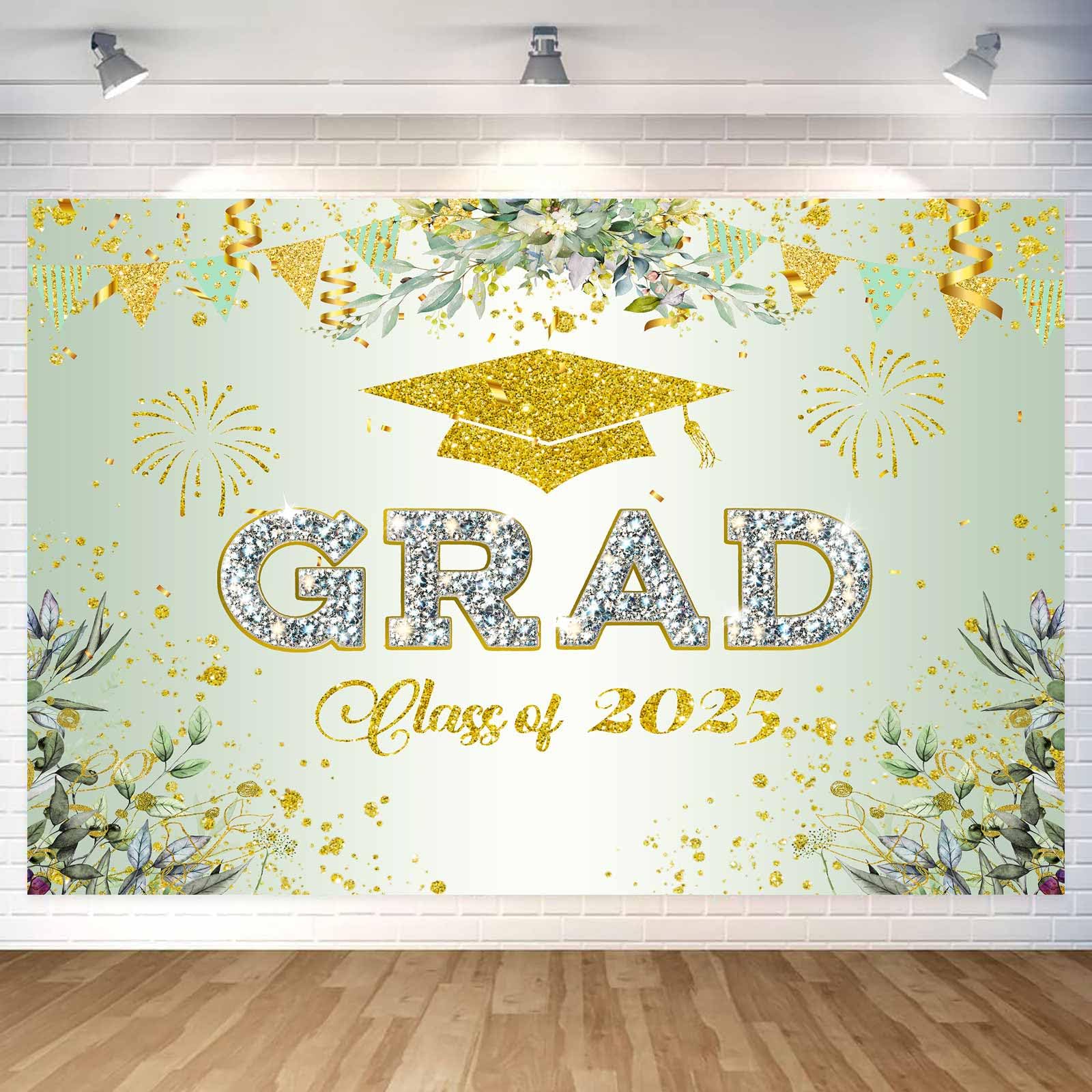 7X5ft Sage Green Graduation Photo Backdrop Class of 2025 Photography ...