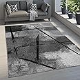 Amazon.com: Grey Black Area Rug Modern Design with Abstract Paint ...
