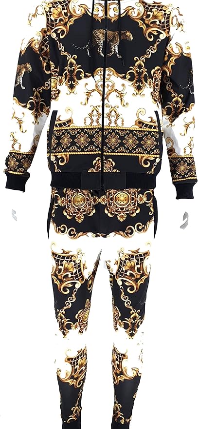 TIME IS MONEY Baroque Leopard Tracksuit, Mens & Ladies Urban Hip hop ...