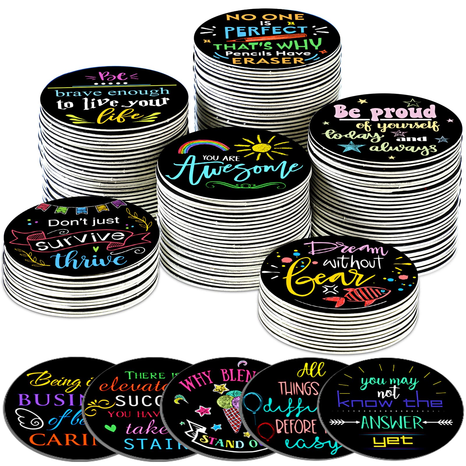 Geyee 100 Pieces Positive Affirmation Chips Cards for Children Awards ...