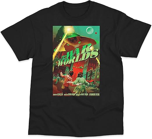 Retro Movie Poster Style Inspired by War of The Worlds T-Shirt: Amazon ...