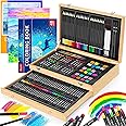 Amazon.com: Art Supplies, iBayam 150-Pack Deluxe Wooden Art Set Crafts Drawing Painting Kit with ...