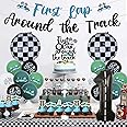 Amazon.com: Wonmelody Fast One Birthday Decorations First Lap Around ...