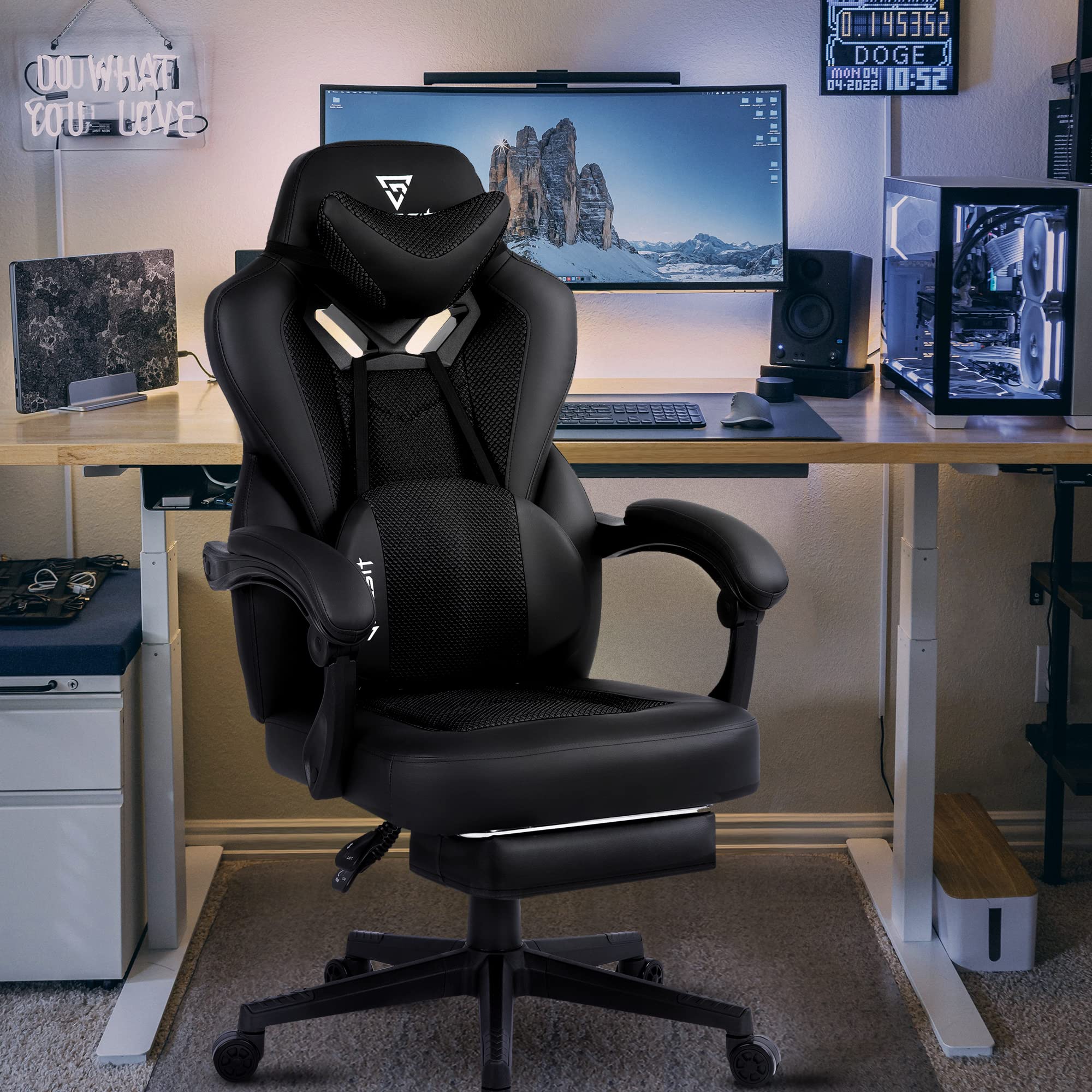 Mua Vigosit Mesh Gaming Chair with Footrest for Heavy People, Ergonomic ...