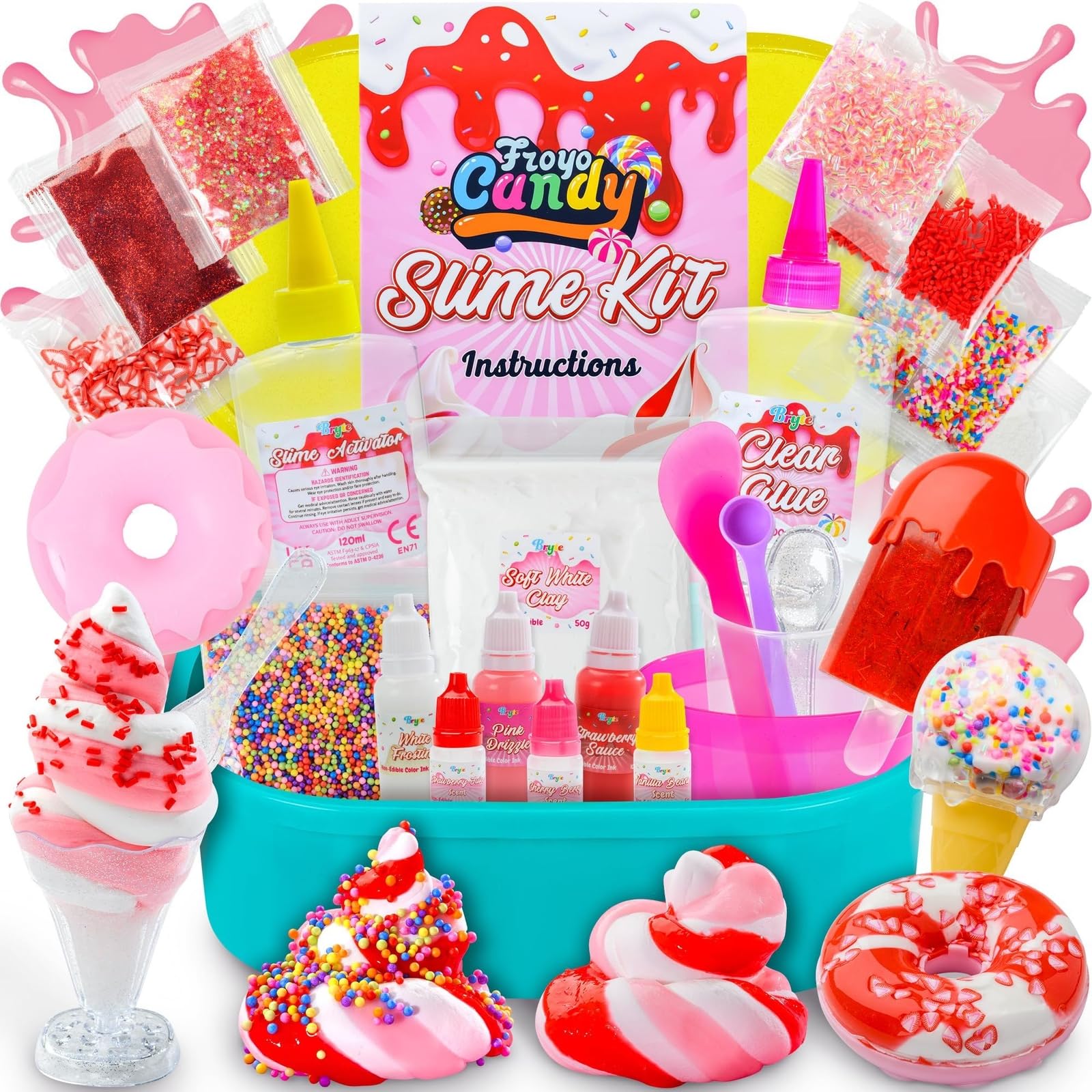 Bryte Froyo Candy Slime Kit, Make Your Own Ice Cream, Strawberry Donuts ...