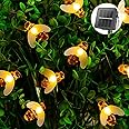 Solar Bee String Lights Outdoor 31FT 50 LED Honeybee Fairy Lights with ...