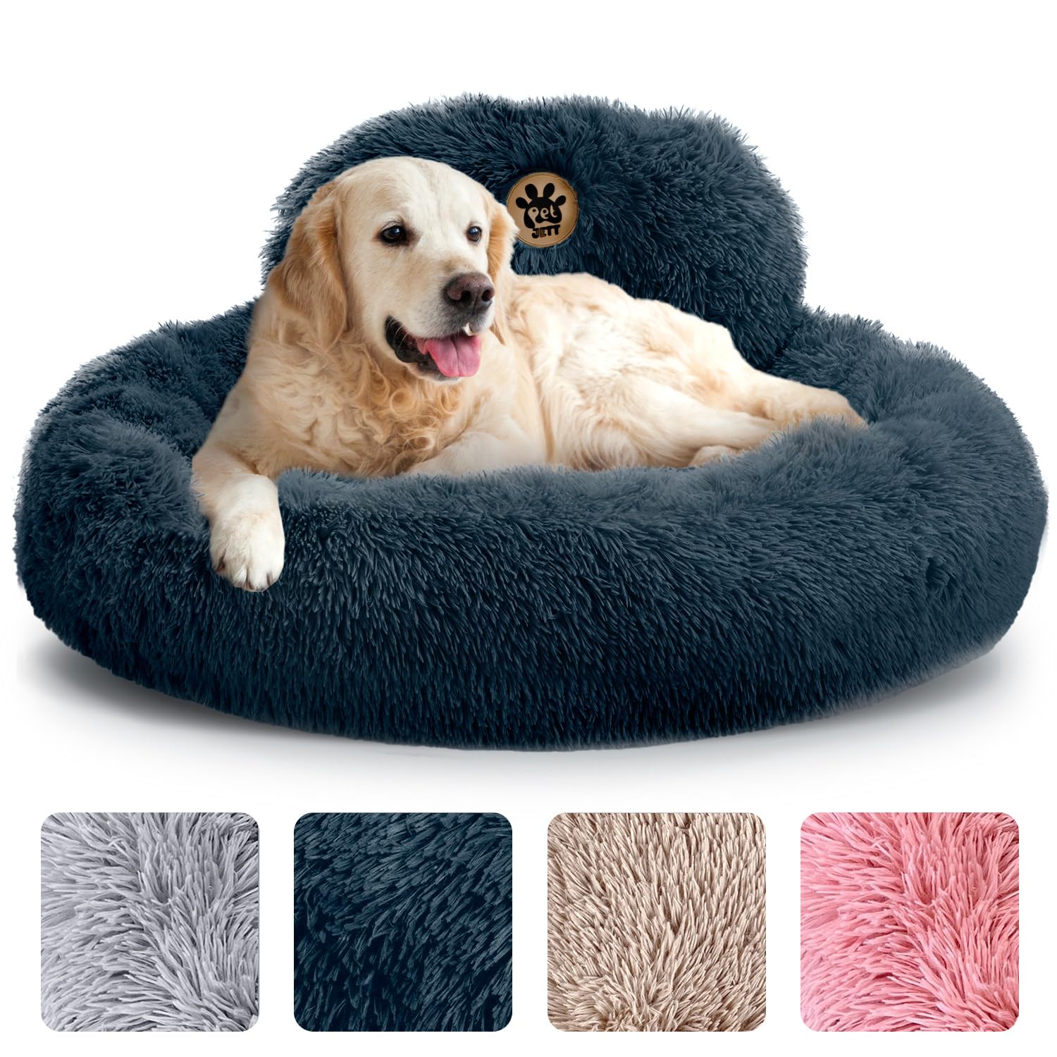 PetJett Calming Dog Bed - Donut Dog Beds for Small, Medium, Large Dogs ...