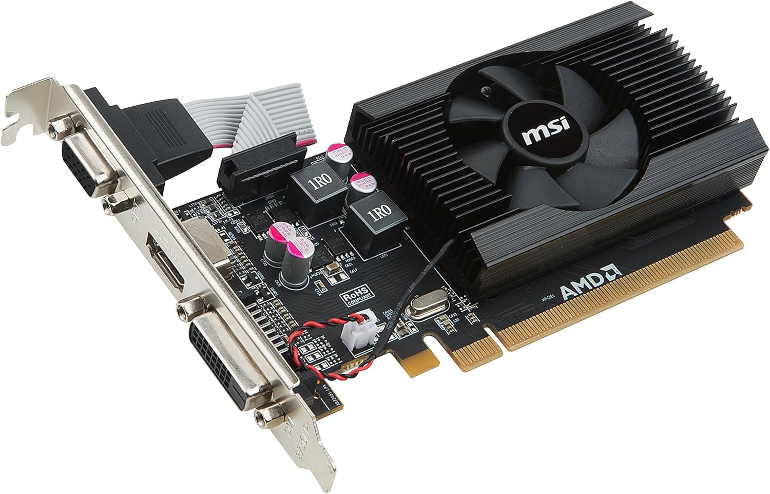MSI RADEON R7 240 2GD3 64B LP Graphics Card 2GB DDR3, 600 MHz, Low ...