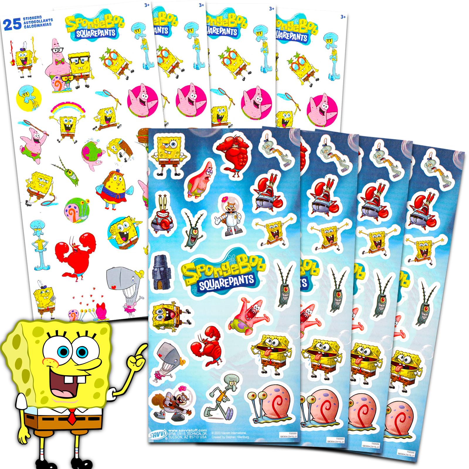 Spongebob Squarepants Stickers for Kids - Bundle Set with 200 Spongebob ...