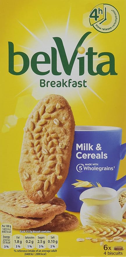 Belvita Breakfast Biscuit Cereals and Milk, 225 g Pack of 10: Amazon.co ...