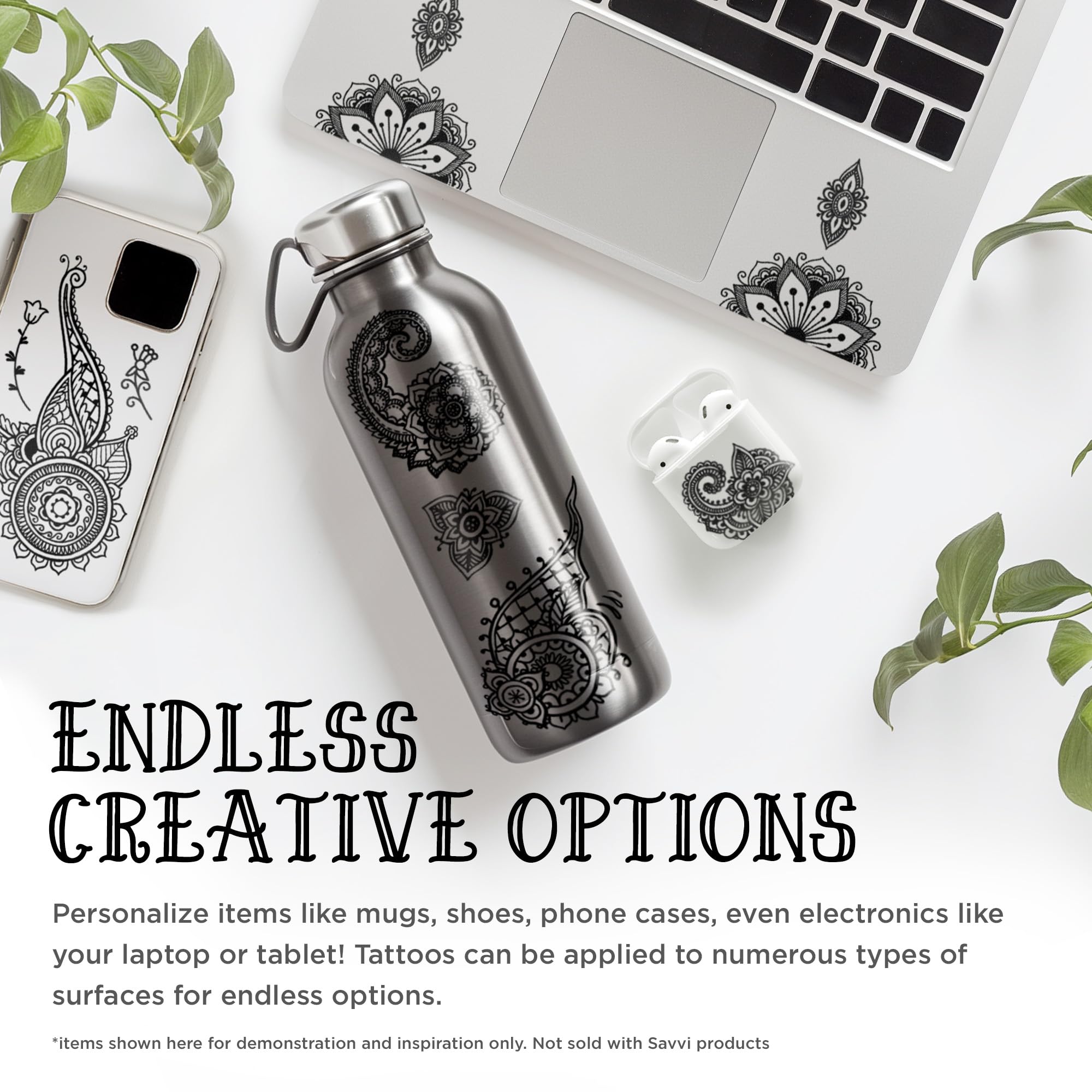 Savvi - 17 Henna Temporary Tattoos: Skin-Safe Ink, Great For Parties ...