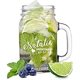 Amazon.com: ONE Retro Personalized Mason Jars Drinking Mugs with Handle Engraved Custom Etched ...