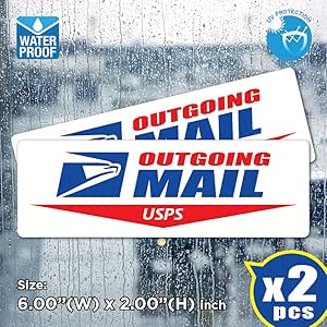 Amazon.com: AllWeather (Pack of 2) Outgoing Mail Sign Post Office Logo ...