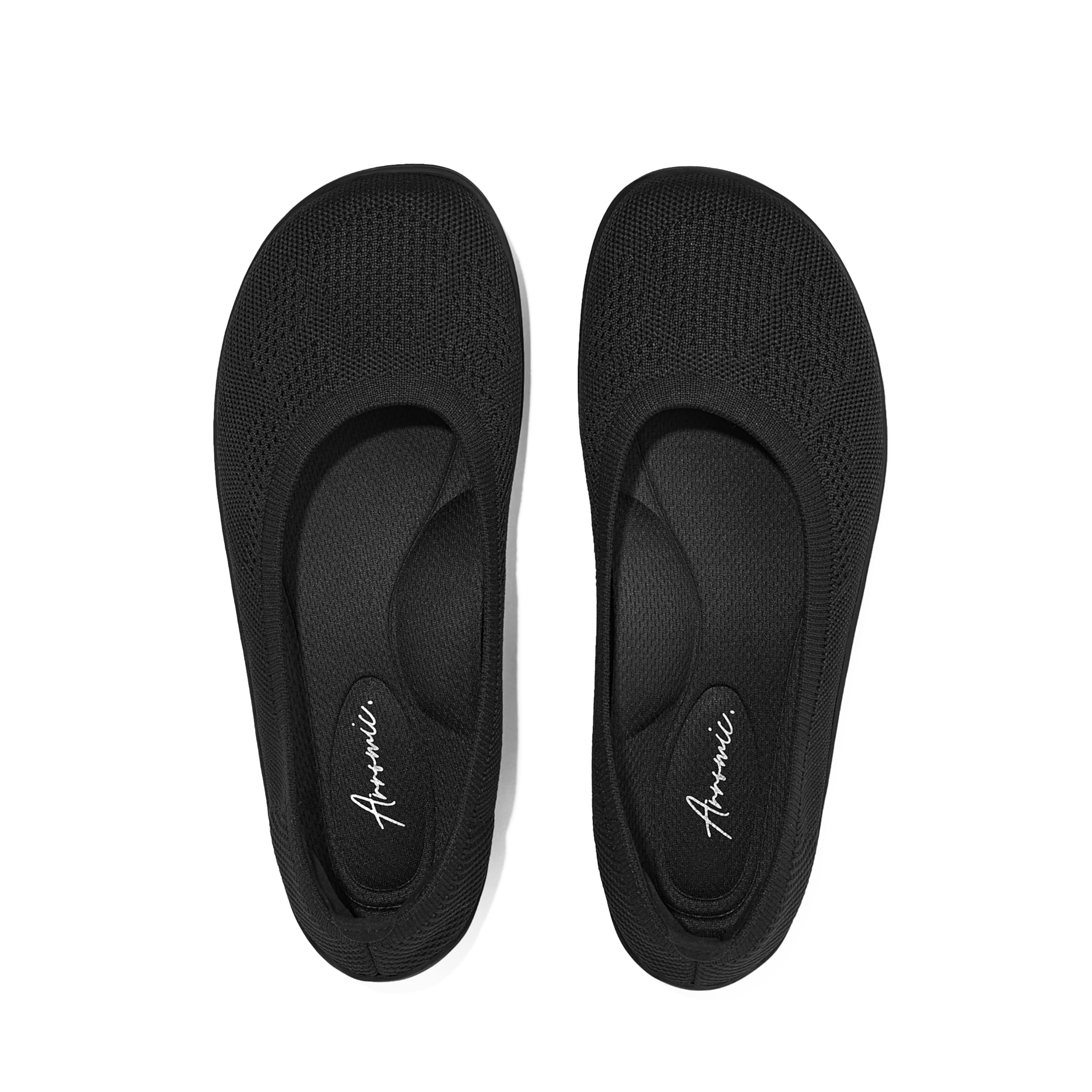 Arromic Wide Toe Box Flats Comfortable Women Flats Shoes Knit Dressy ...