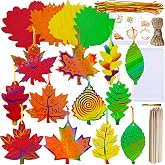 Amazon.com: Supla 45 Sets Colorful Magic Color Scratch Fall Leaves Fall ...