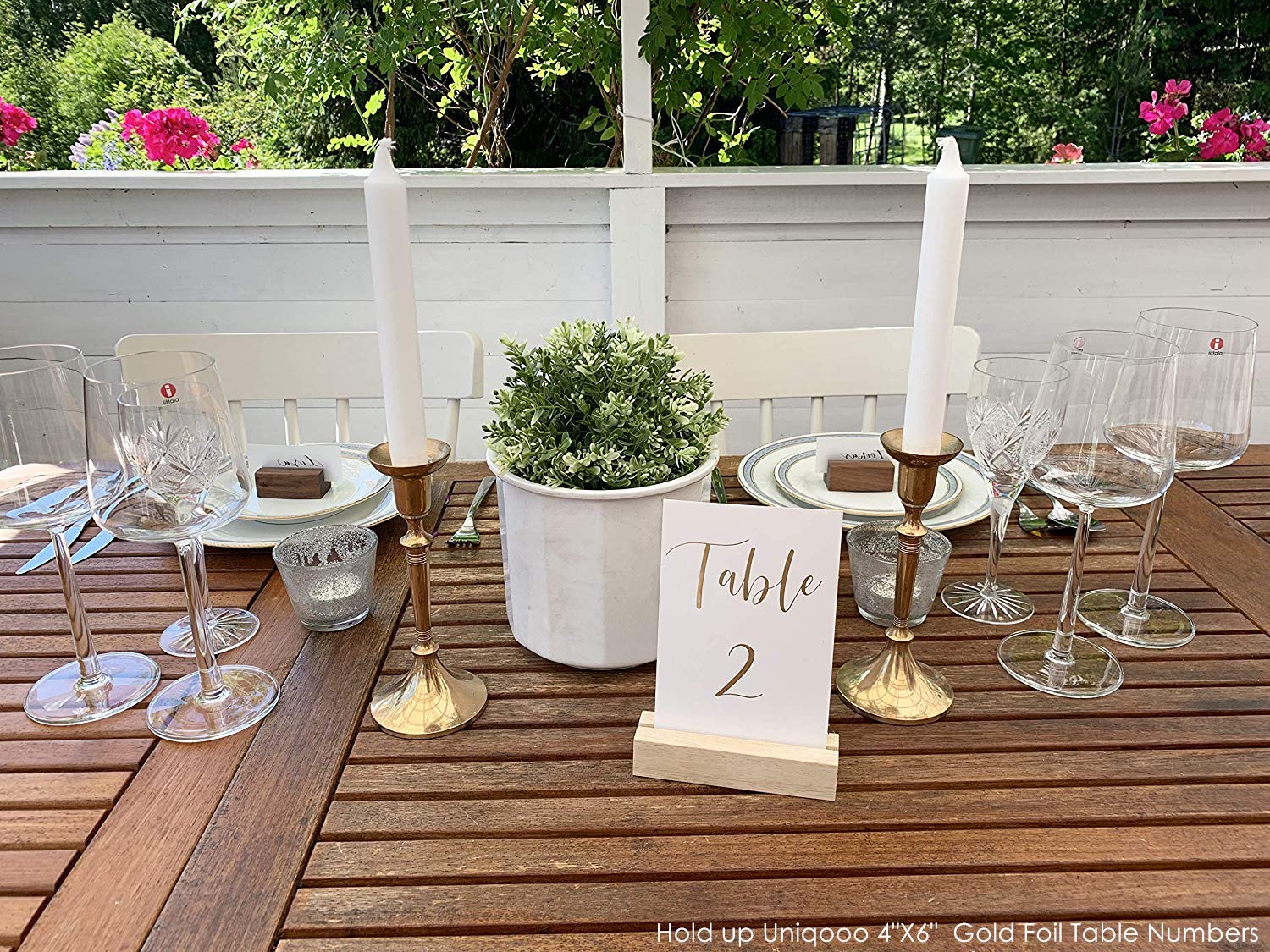 Mua UNIQOOO 20 Pack Modern Sign Holders for Acrylic | Wood Table Number ...