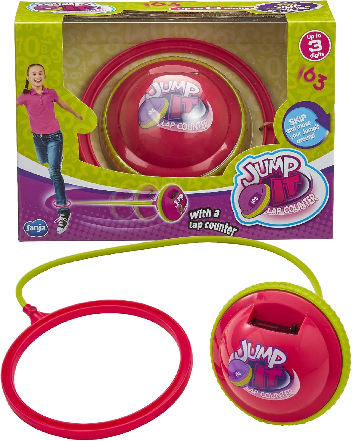 Jump it 07556 Pink-Skipping Fitness Coordination Toy with Counter Upto ...