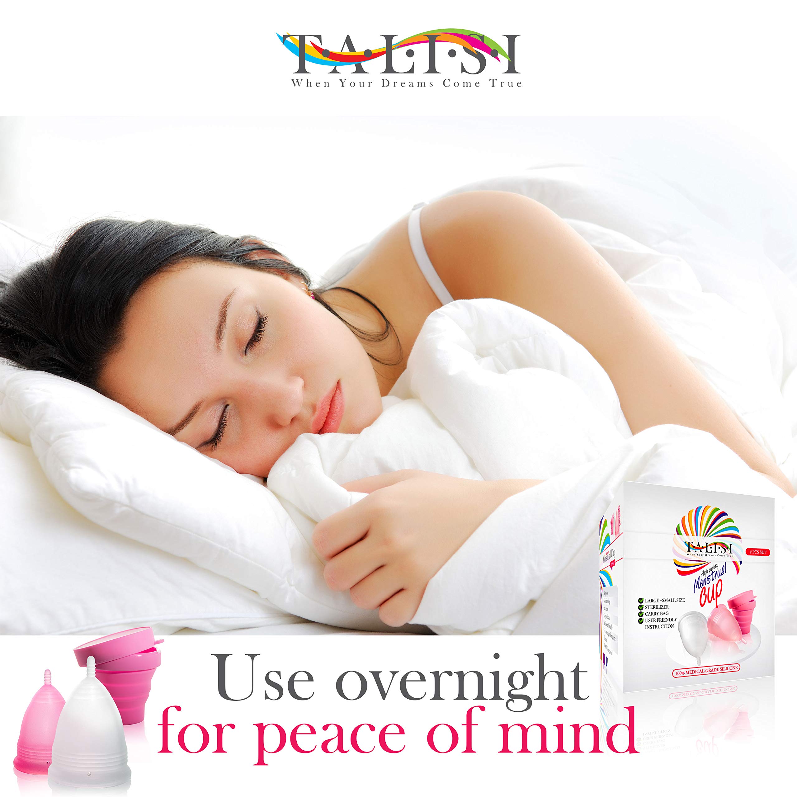 Mua Talisi Menstrual Cups Set of 2 with Collapsible Cleaner Silicone ...