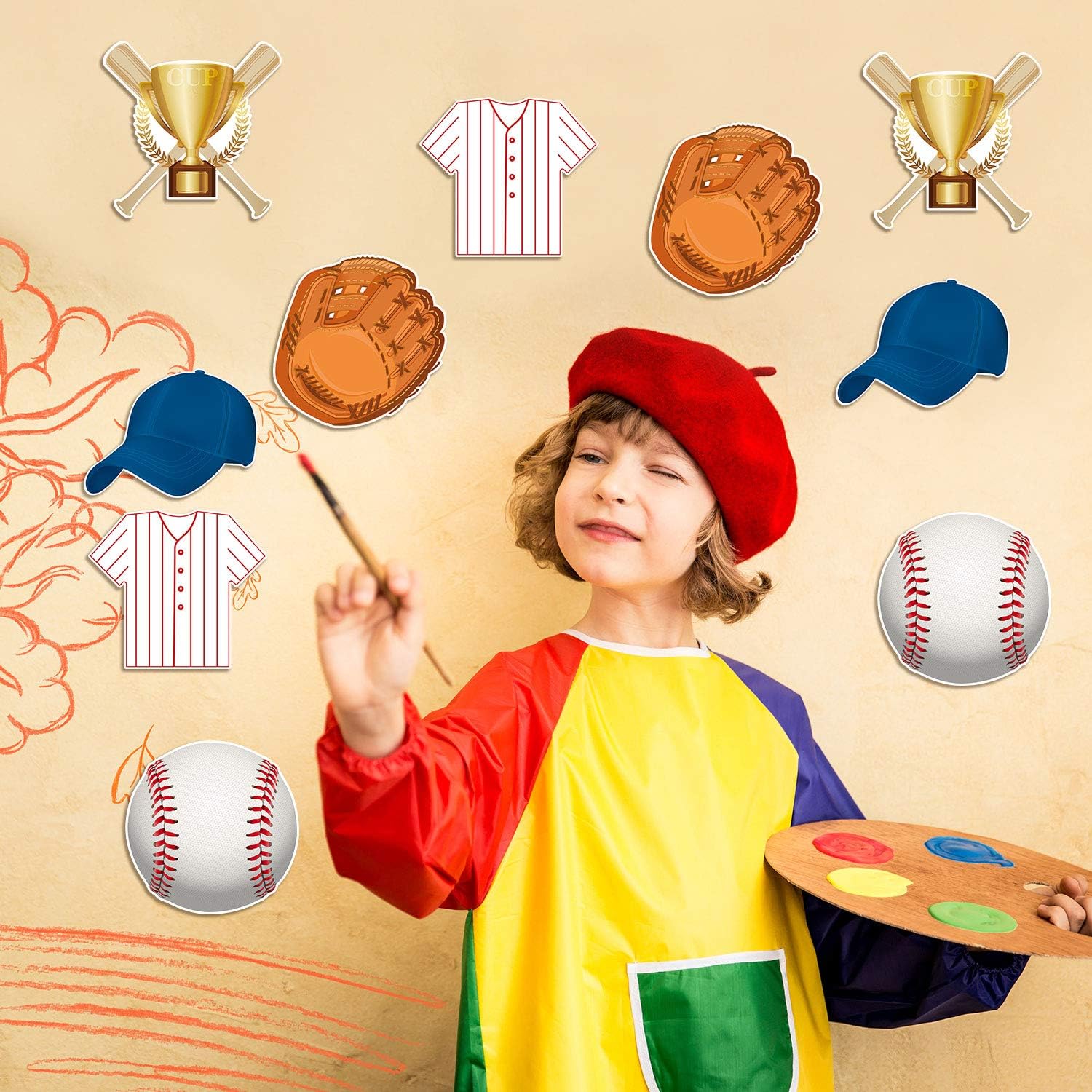 45 Pieces Baseball Paper Cut Outs Versatile Classroom Decoration Sports ...