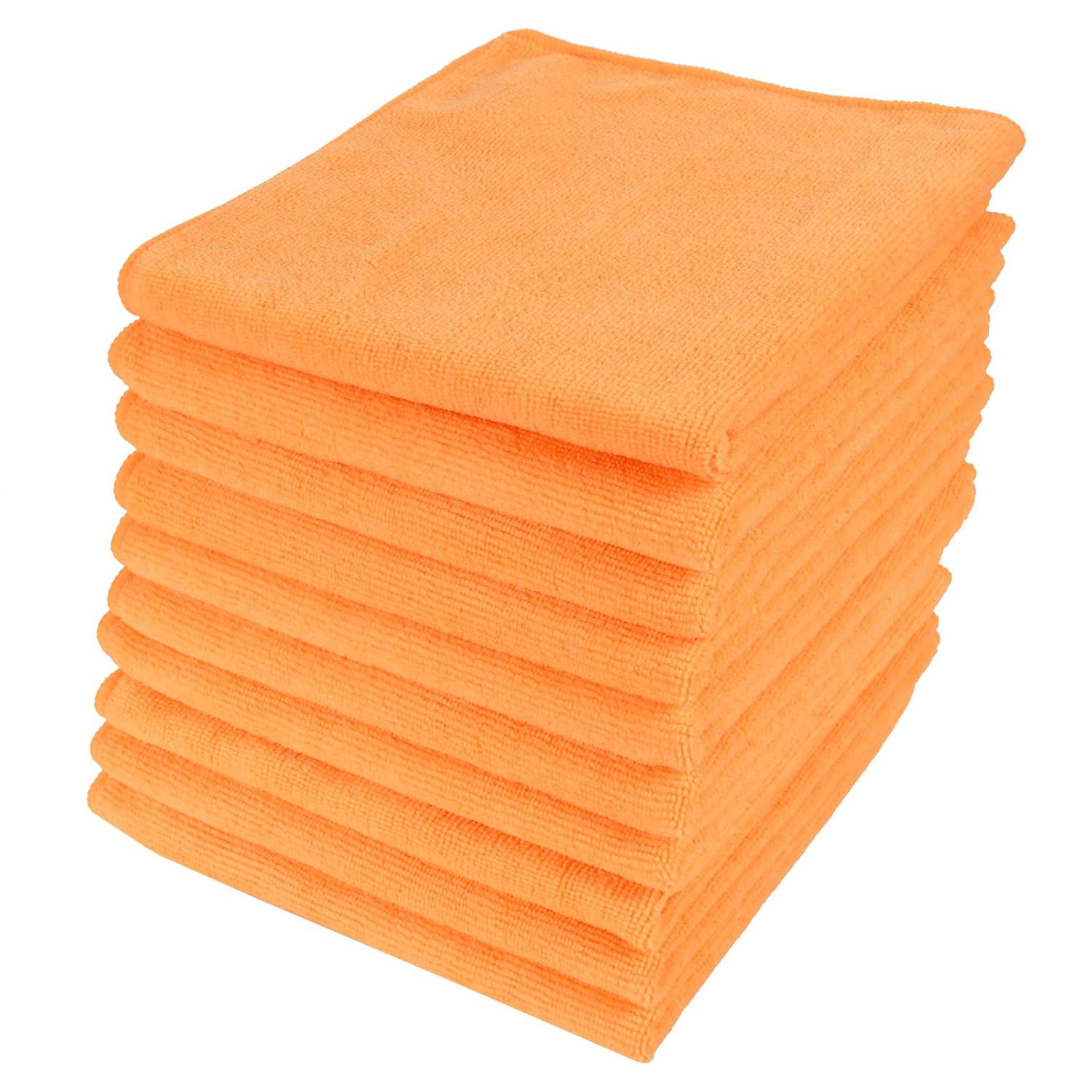 20pk Orange Large Microfibre Home Valeting Dusters Polishing Cleaning ...