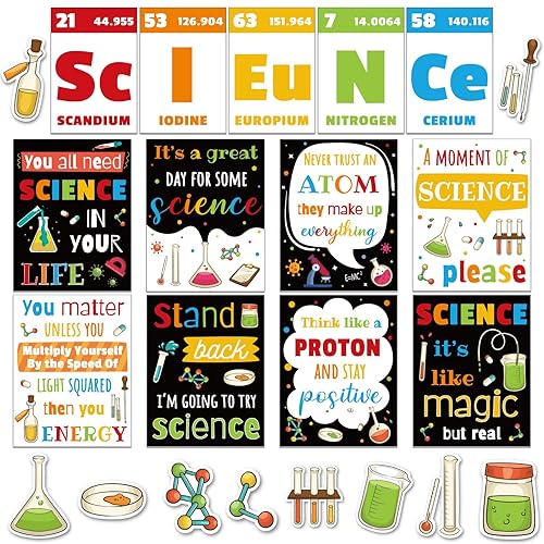 28 PCS Science Bulletin Board Set Science Classroom Posters Decorations ...