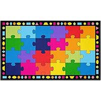 Amazon.com: Booooom Jackson Large Classroom Rug Colorful Puzzle ...