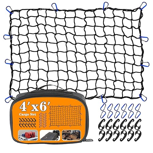 4’x6’ Truck Cargo Netting Cargo Net Expands to 8' x 12' with 4"x4" Mesh ...