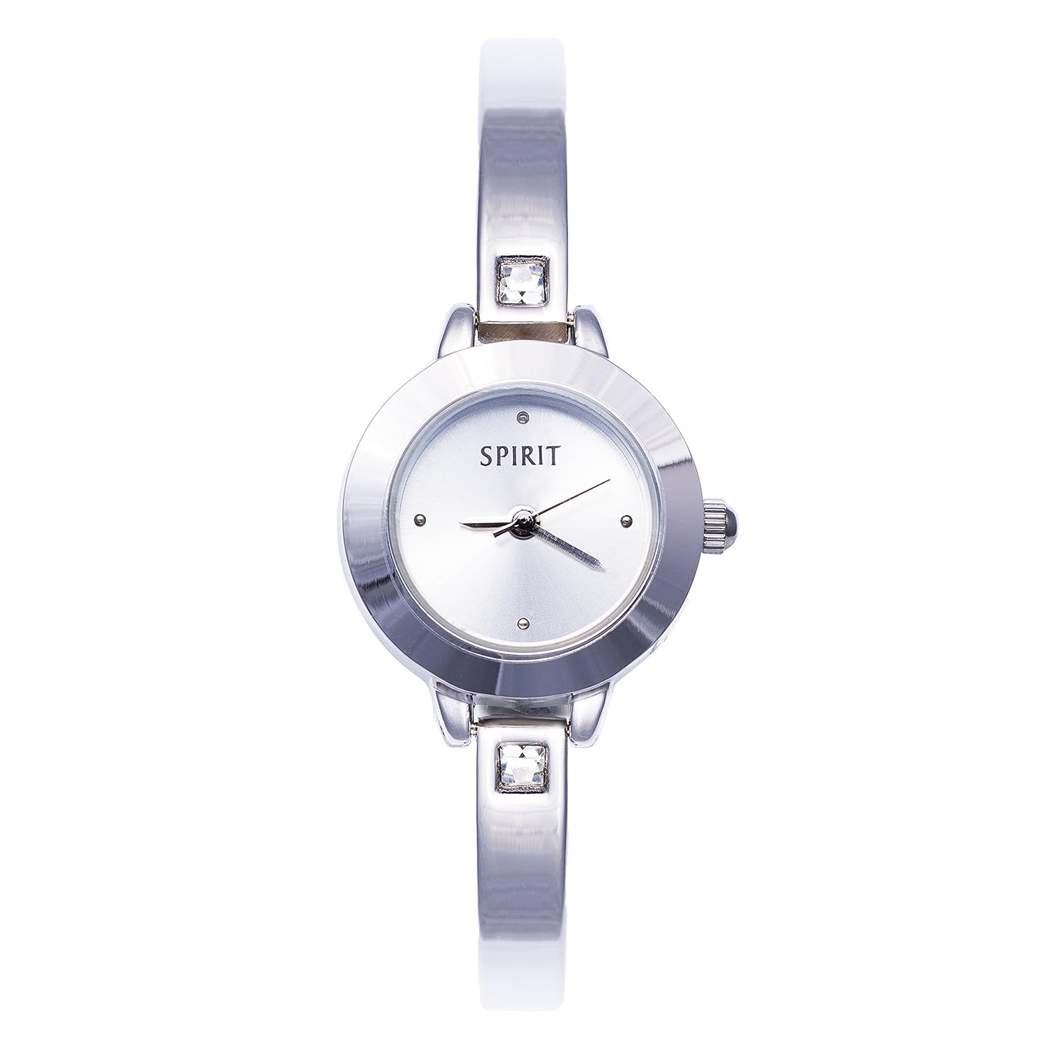 Spirit Ladies Analogue Silver Round Dial Bracelet Watch with Chain And ...